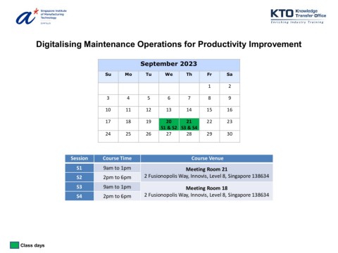 Digitalising Maintenance Operations for Productivity Improvement