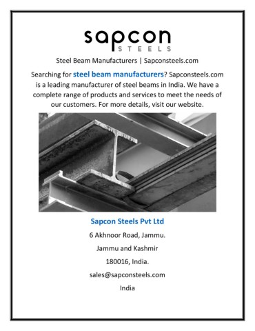 Steel Beam Manufacturers | Sapconsteels.com
