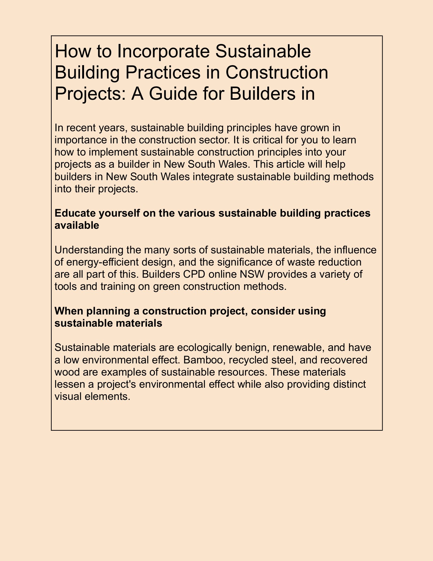 How to Incorporate Sustainable Building Practices in Construction ...