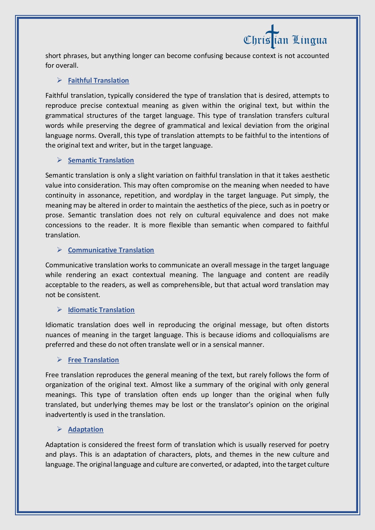 Different Types of Translation Explained - Christian Lingua Translation ...