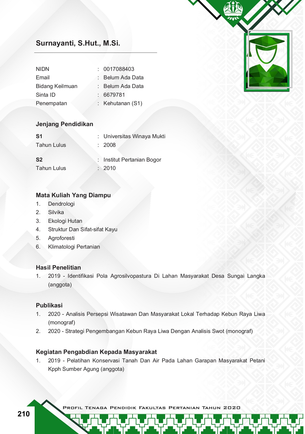 BUKU TENDIK FP UNILA TAHUN 2020 - satriamadangkara - Halaman 237 | PDF Online | PubHTML5