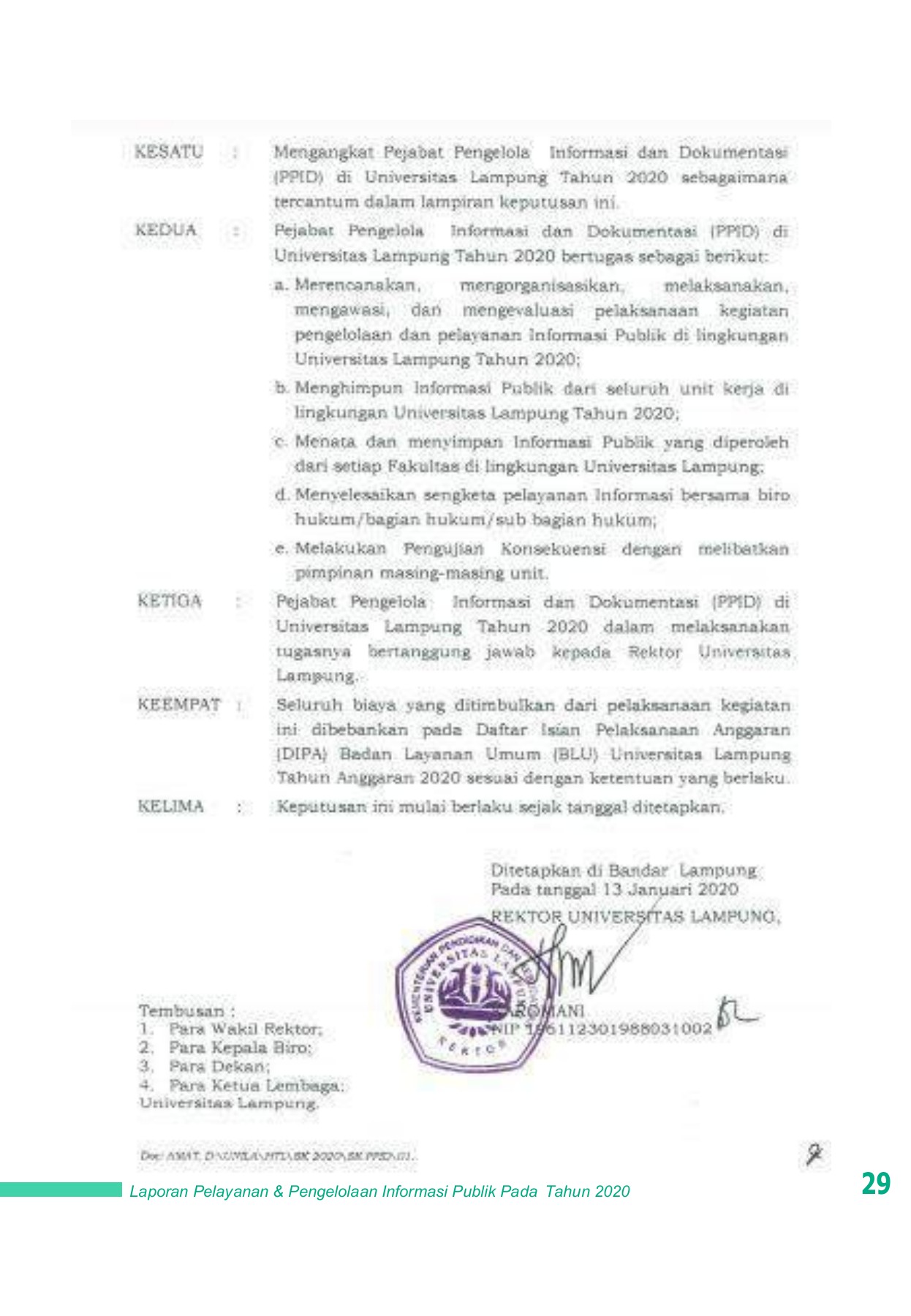 LAPORAN PELAYANAN PPID UNILA 2020 - satriamadangkara - Halaman 29 | PDF Online | PubHTML5