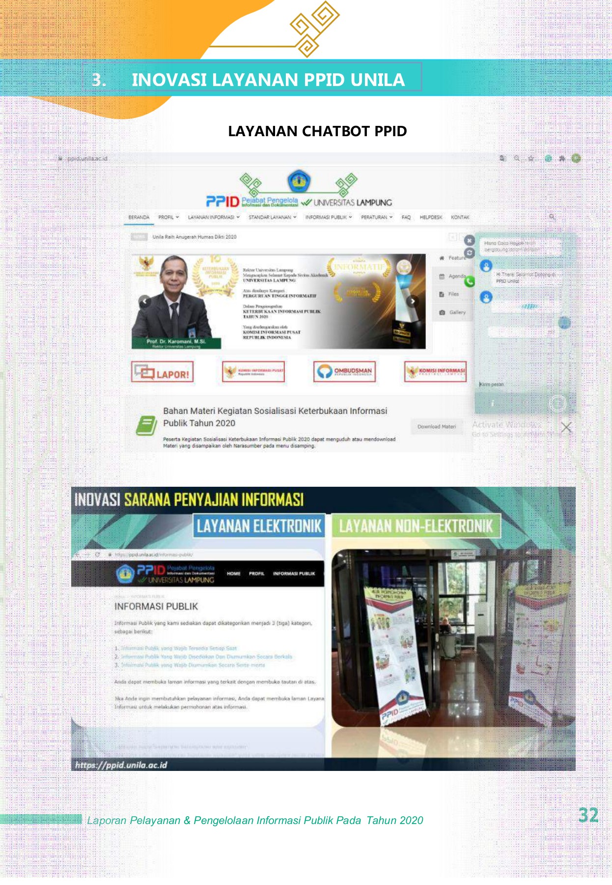 LAPORAN PELAYANAN PPID UNILA 2020 - satriamadangkara - Halaman 32 | PDF Online | PubHTML5