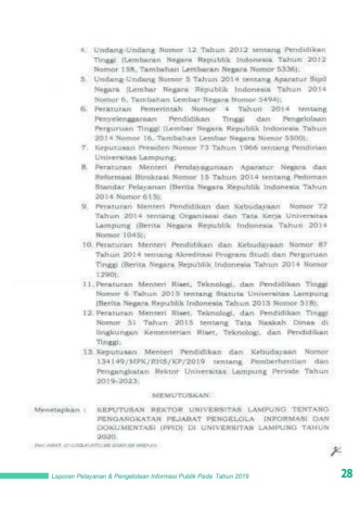 LAPORAN PELAYANAN PPID UNILA 2020 - satriamadangkara - Halaman 28 | PDF Online | PubHTML5