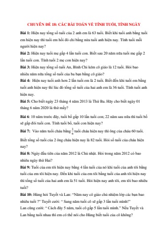 CHUYEN DE 18 - CAC BAI TOAN TINH TUOI