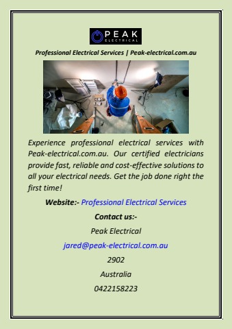 Professional Electrical Services Peak-electrical.com
