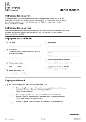 HMRC Starter_checklist_for_2019_to_2020 - Sign Solutions - Page 1 - 2 ...