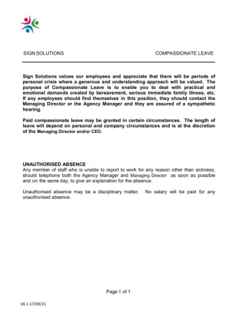 Compassionate Leave v0.1 170921