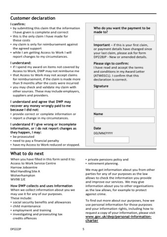 ATW Support Worker Claim Form V2 - Sign Solutions - Page 5 | Flip PDF ...