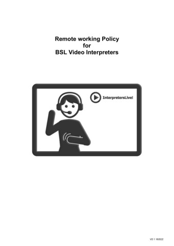 Remote working Policy for BSL Video Interpreters Vs 1 160522