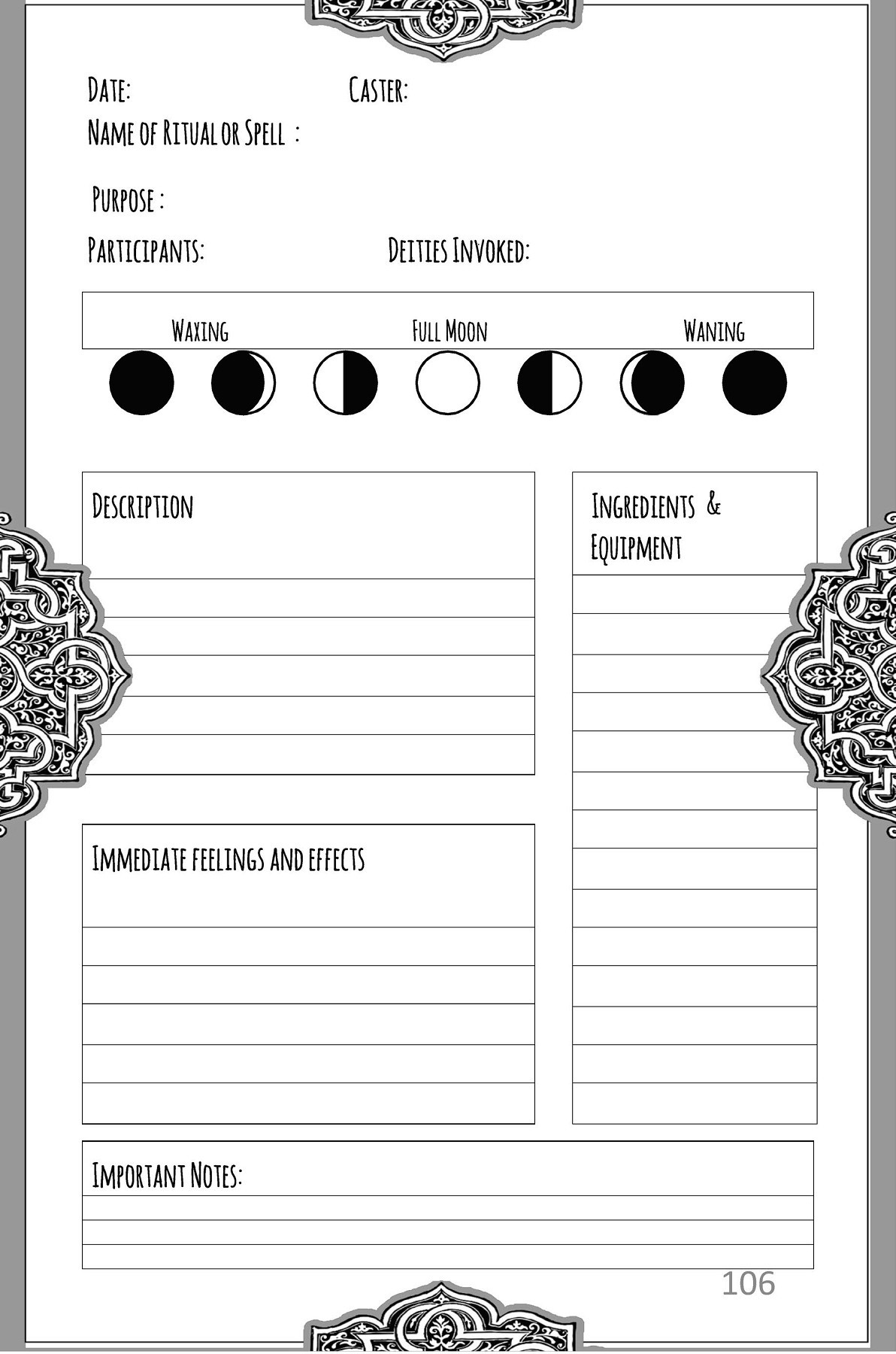 Wiccan Grimoire Spell Book - Simple Planners and Journals - Page 106 ...