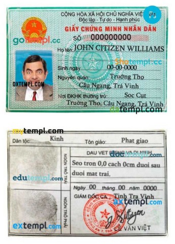Vietnam identification document template in PSD format, fully editable