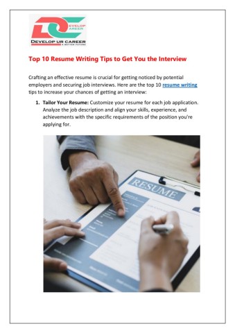 Top 10 Resume Writing Tips to Get You the Interview