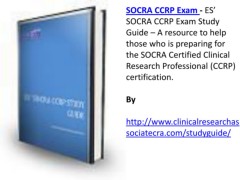 ES’ SOCRA CCRP Exam Study Guide An Ultimate Resourcefor the SOCRA CCRP ...