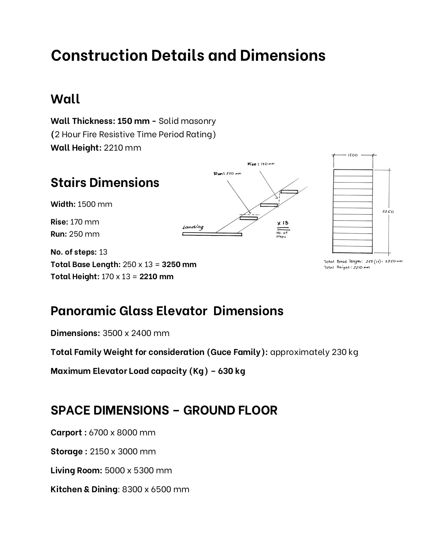 for Approval - with Detailed Dimensions and Construction Details ...