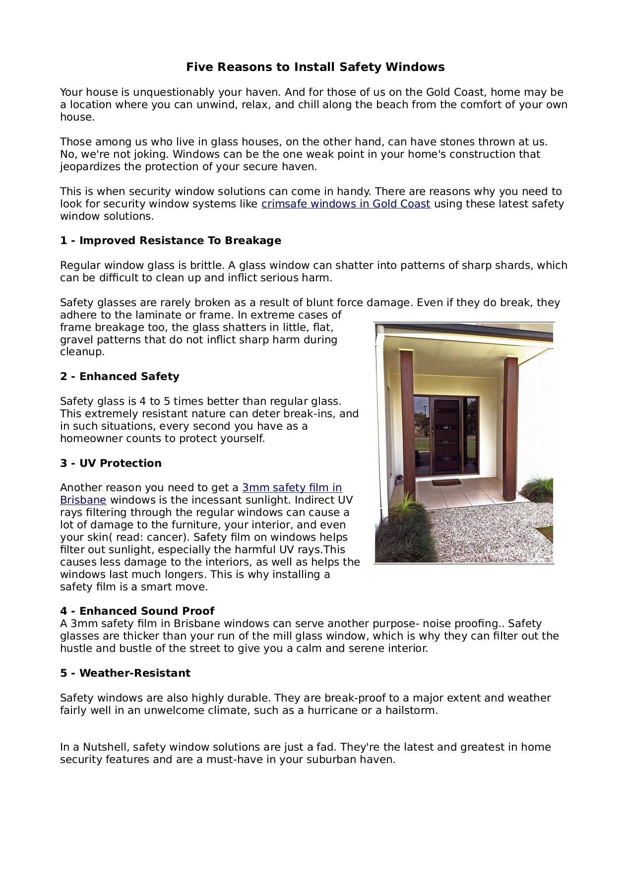 Five Reasons to Install Safety Windows - Securelux - Page 1 - 1 | Flip ...