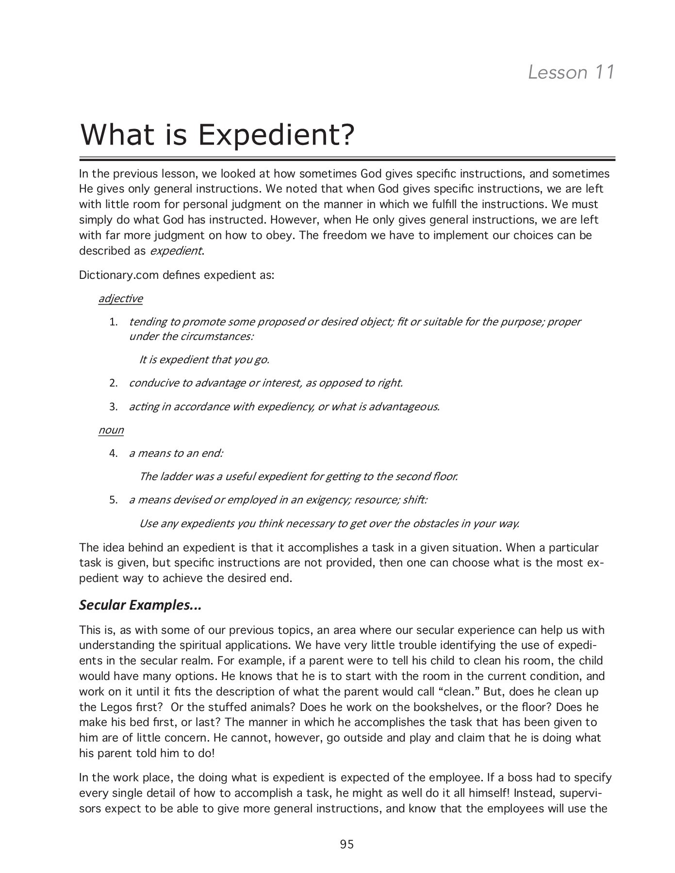 Lesson 11: What is Expedient? - kmbrewcrew - Page 1 - 8 | Flip PDF ...