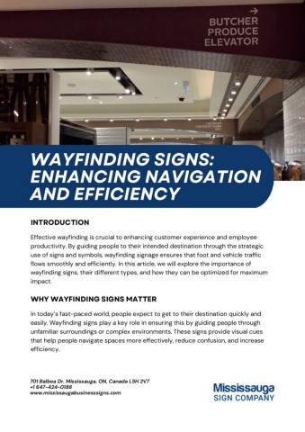 Wayfinding Signs Enhancing Navigation and Efficiency - mississaugabusinesssigns - Page 1 - 2 ...