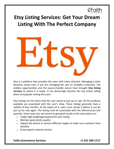 Etsy Listing Services Get Your Dream Listing With The Perfect Company