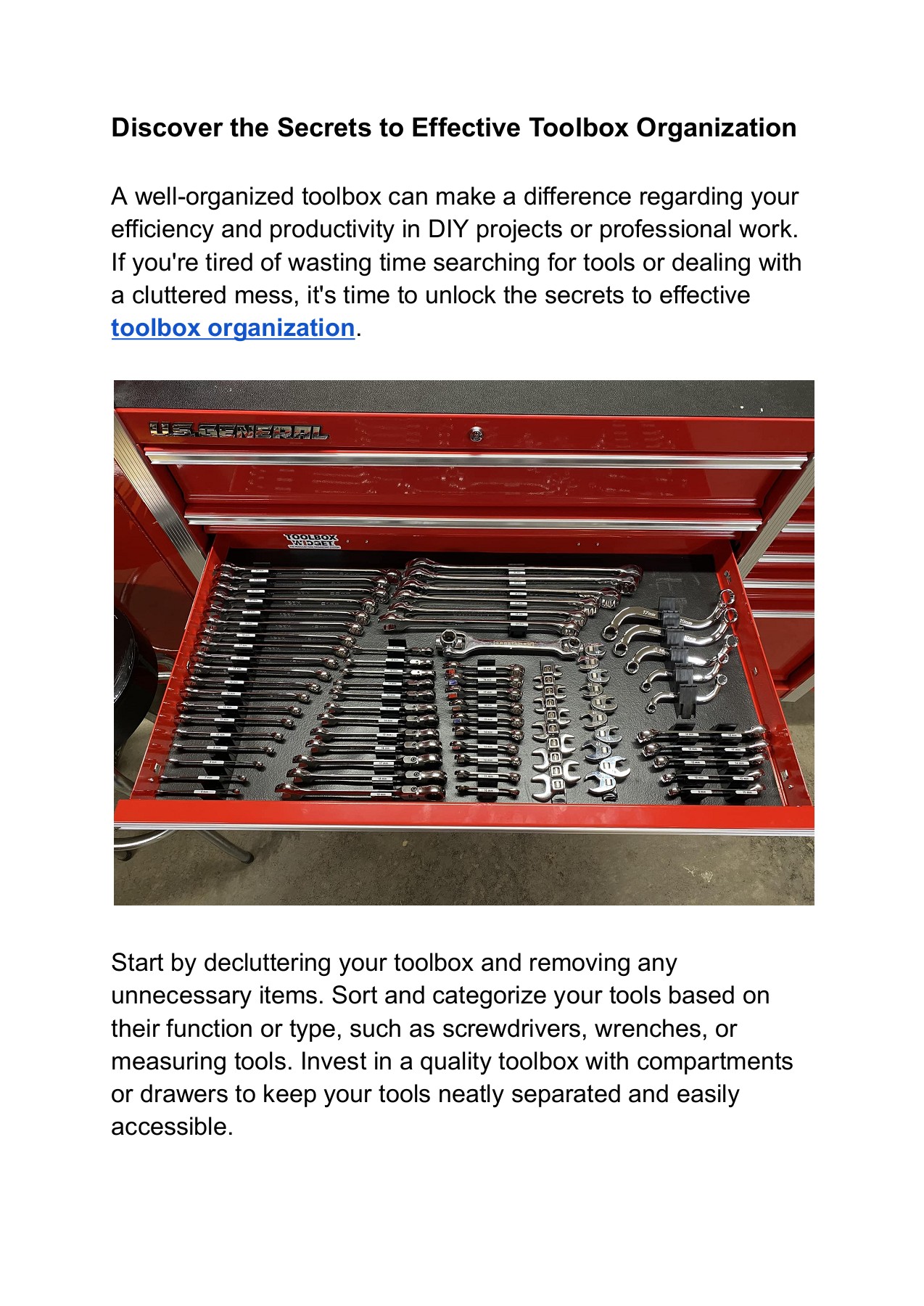 Discover the Secrets to Effective Toolbox Organization - Toolbox Widget ...